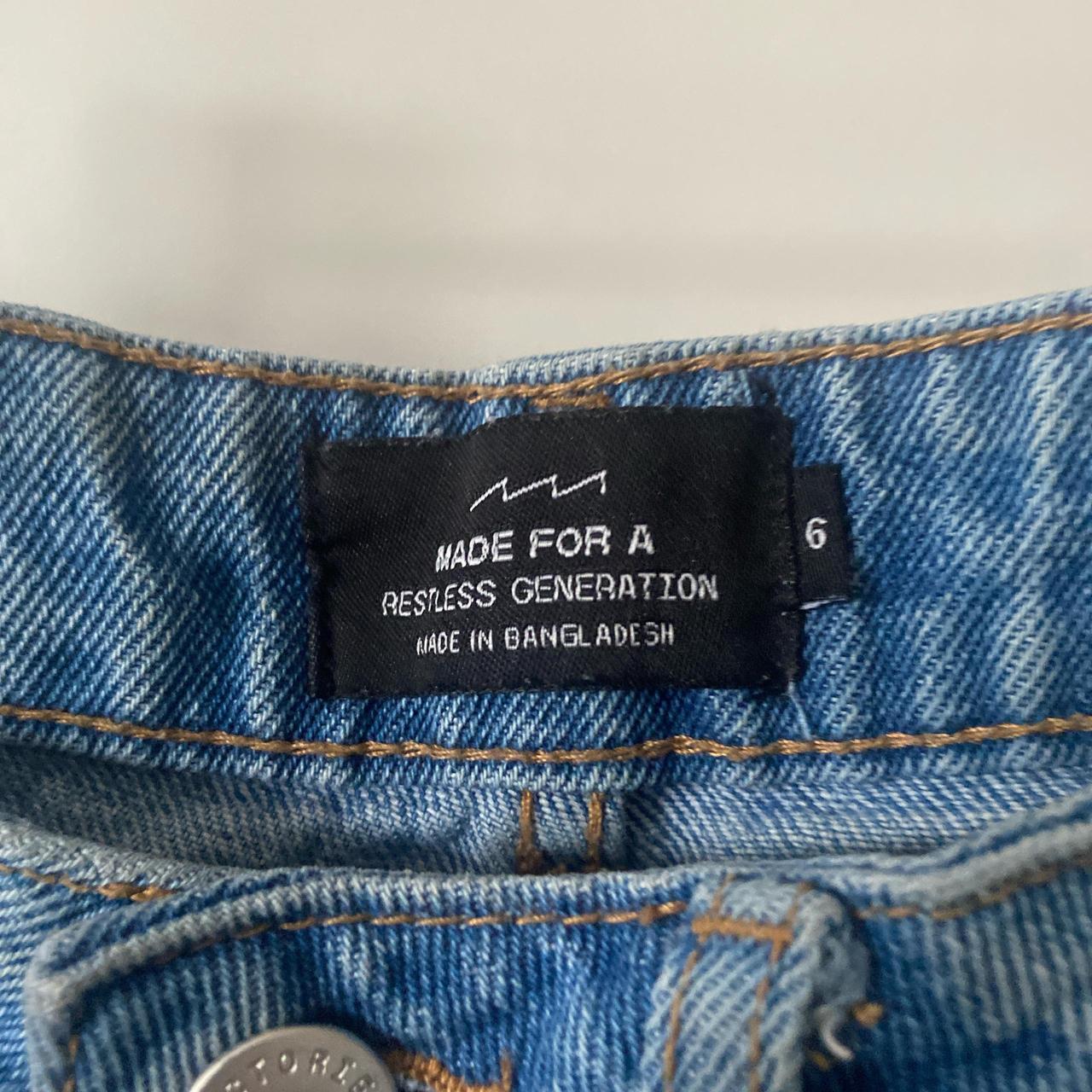 Blue washed Baggy wide leg jeans size 6... - Depop