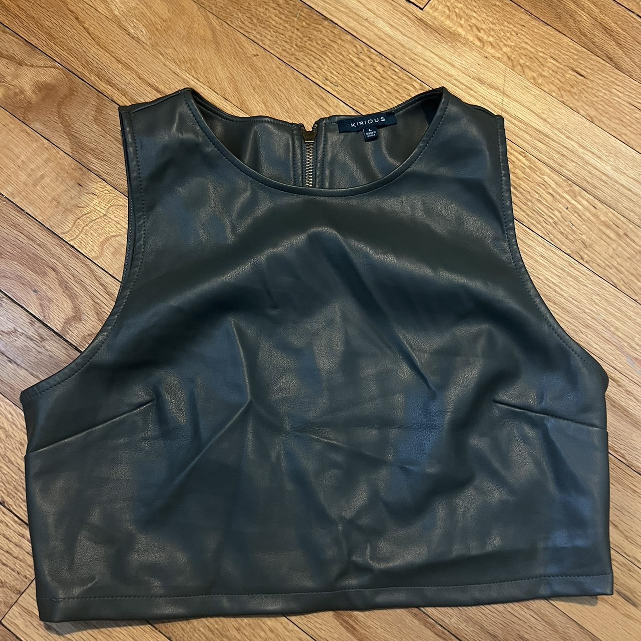 Fake leather top Crop top Zippers down the back - Depop