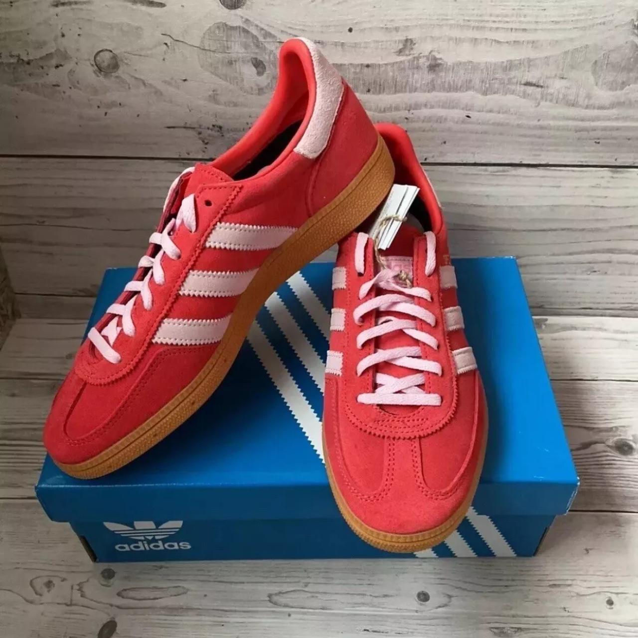 Adidas Handball Spezial Bright Red Clear Pink Women... - Depop