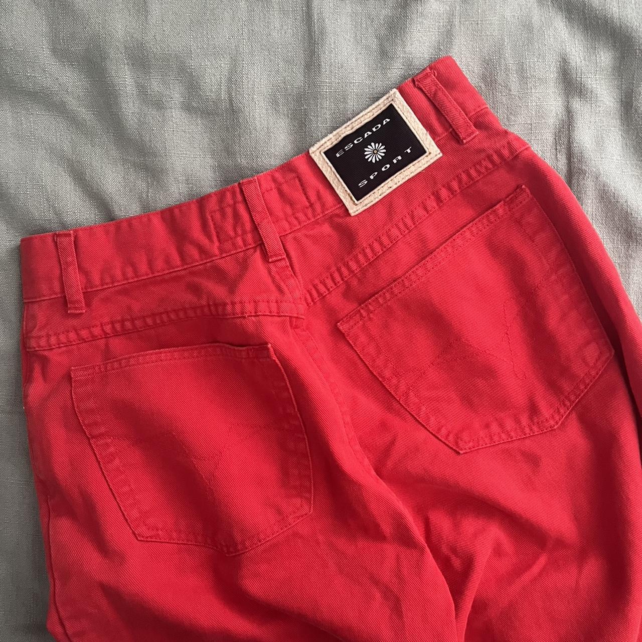 Escada Sport denim jeans Tomato red 🍅 Size 36 Made... - Depop