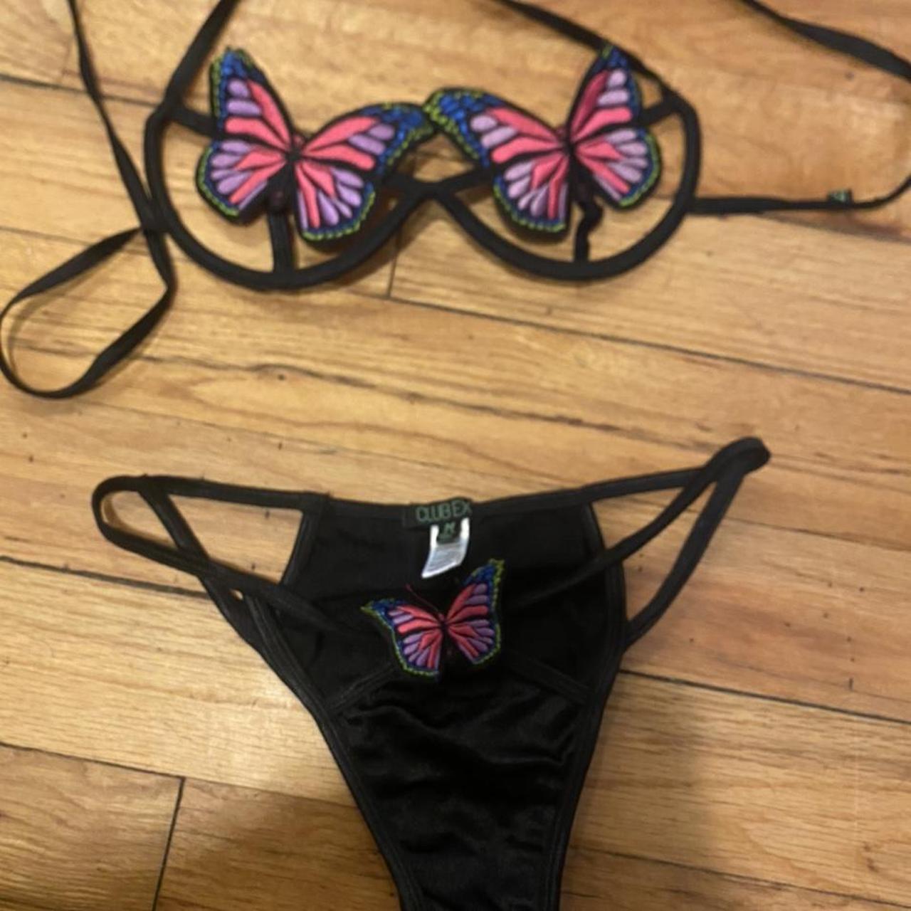 Dollskill club ex black and pink butterfly rave set. - Depop