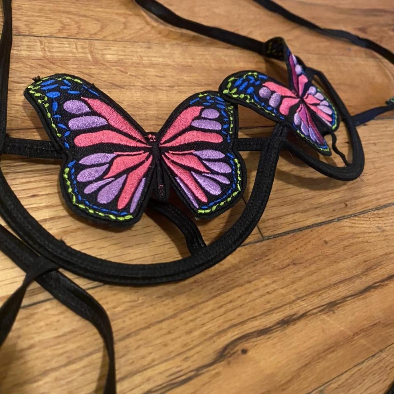 Dollskill club ex black and pink butterfly rave set. - Depop