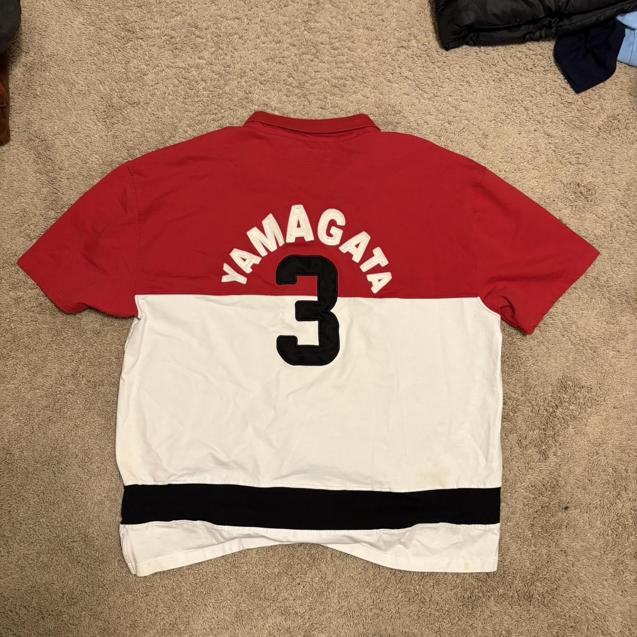 Vintage Japanese polo shirt in red and white #baseball | Depop