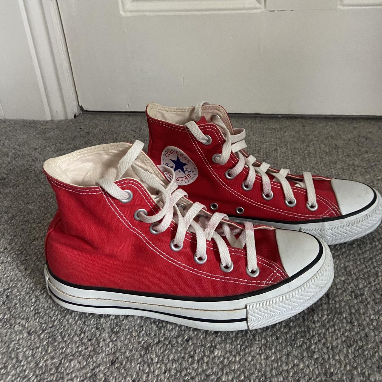 Red converse high tops ️ - Bought at a vintage... - Depop