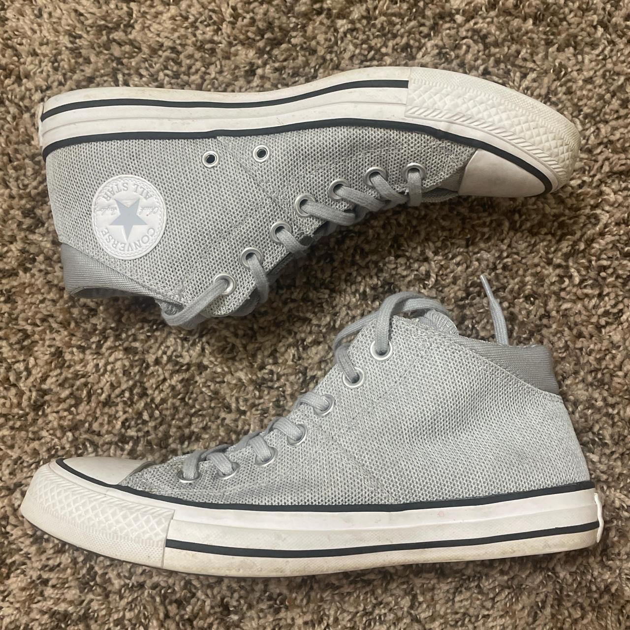 Gray converse worn once - Depop