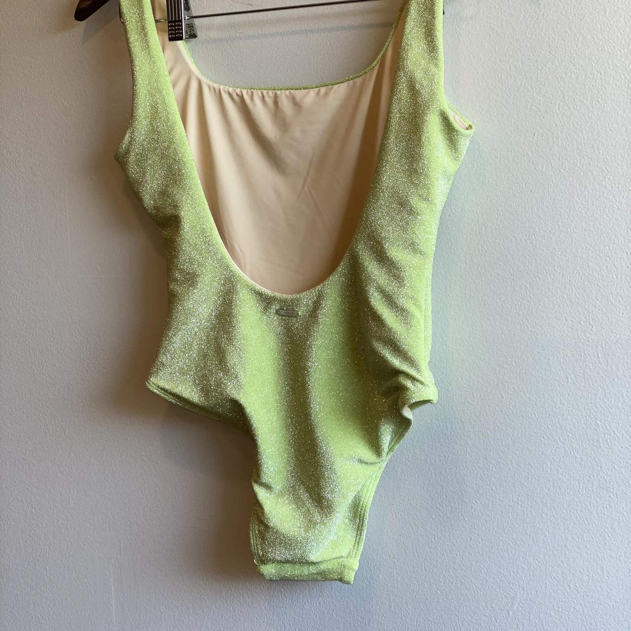 Berlook Lurex One Piece Swimsuit Square Neck Tummy... | Depop