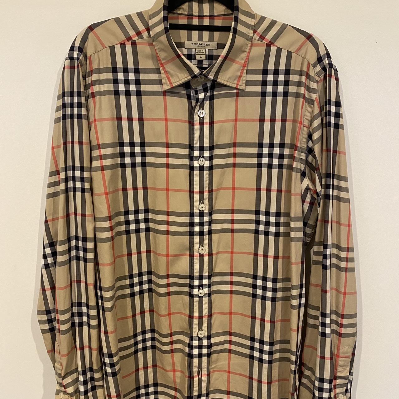Burberry Check-pattern cotton shirt - Depop