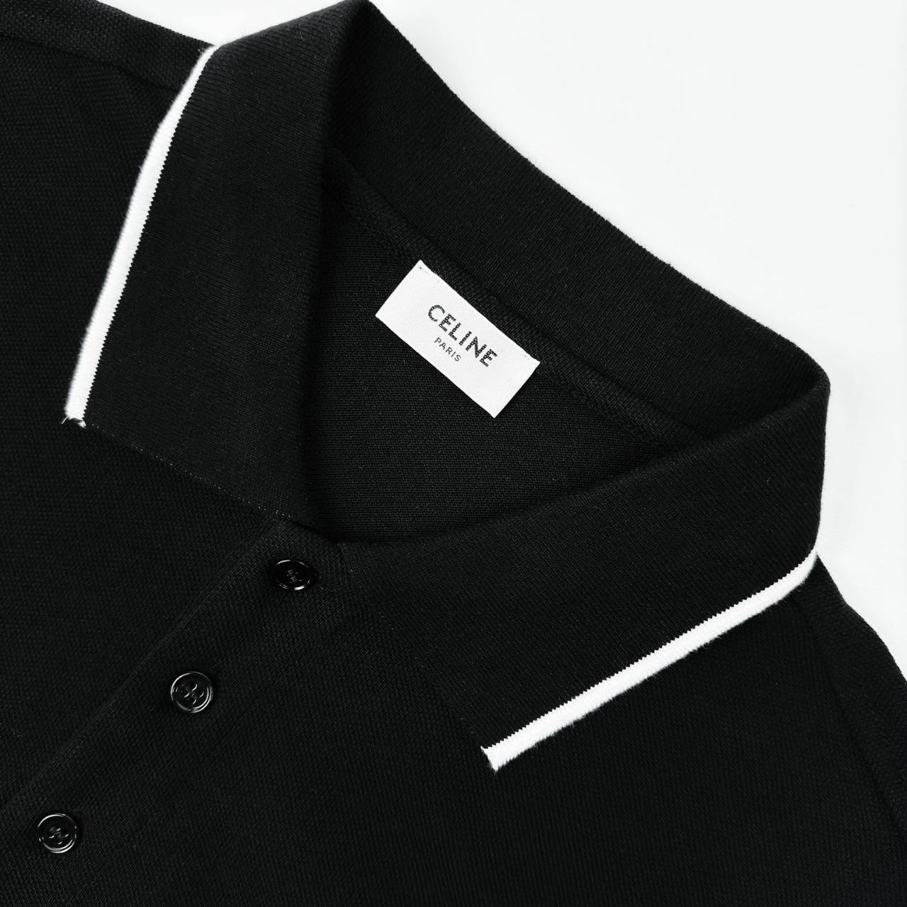 Celine Arch embroidered Polo shirt Size: S M L XL - Depop