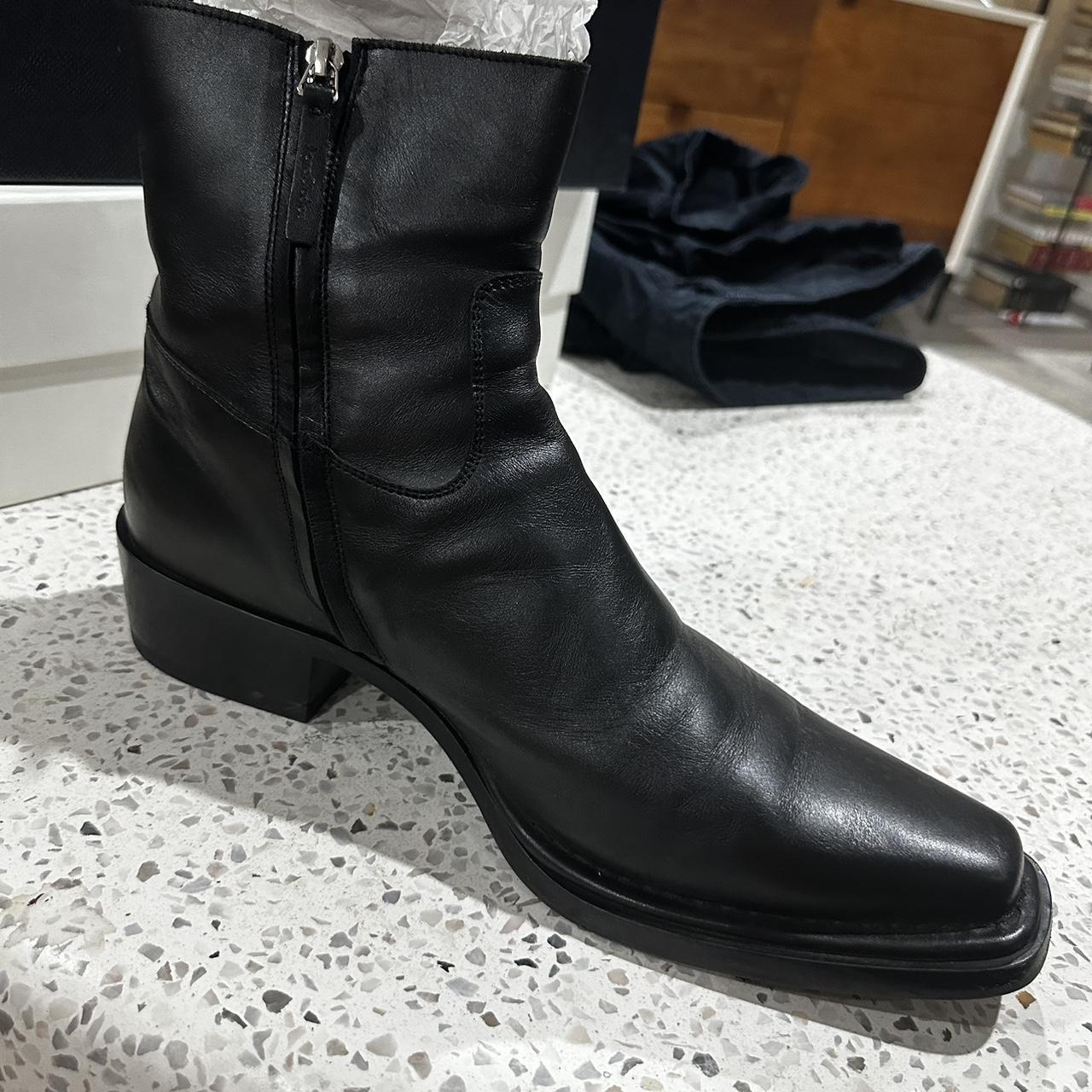 Acne Studios Men’s Black Boots - Depop