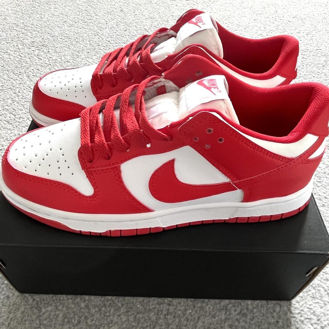 Nike Dunks Red/White Never been worn Perfect... - Depop
