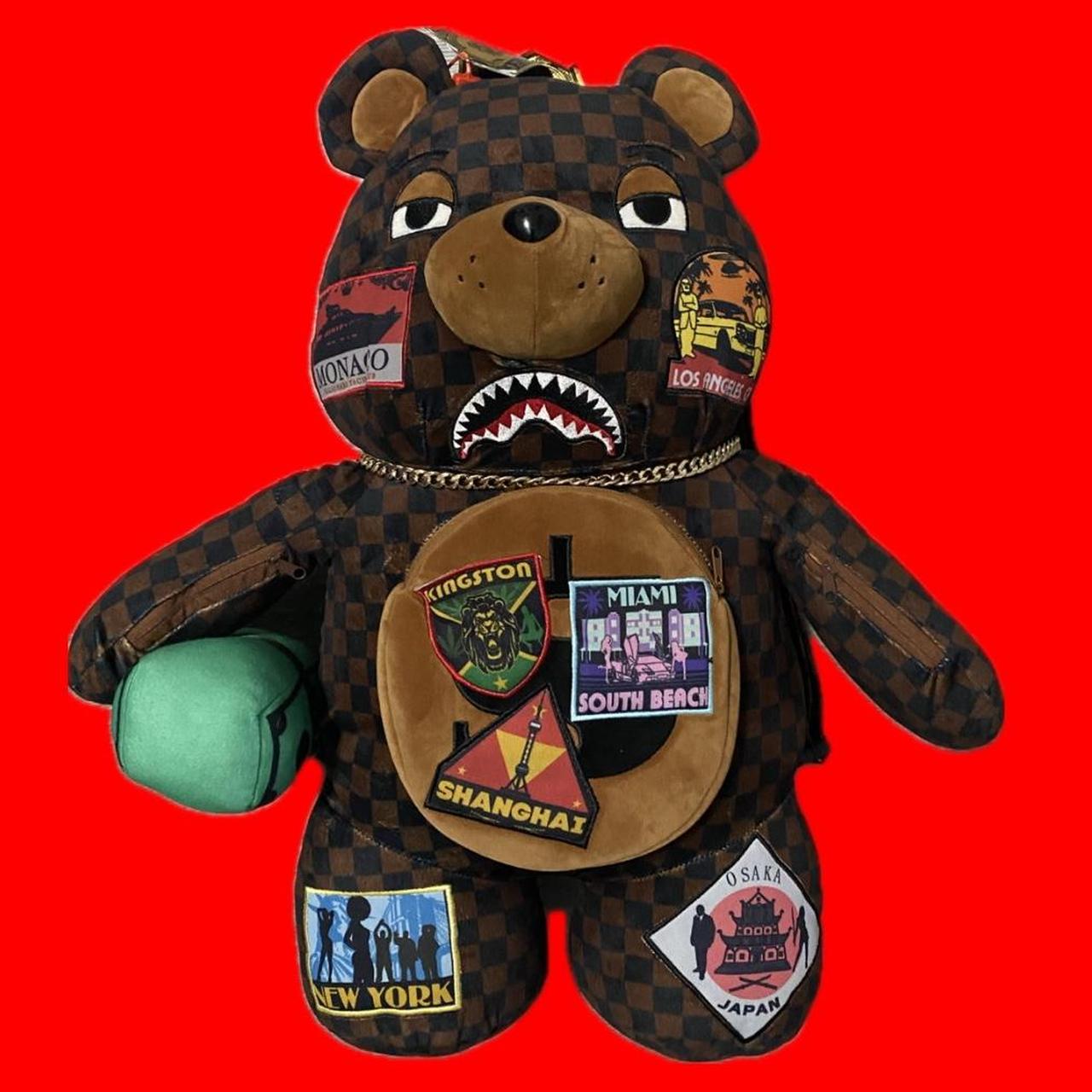 Sprayground Travel Patch Teddy Bear Backpack Limited... - Depop