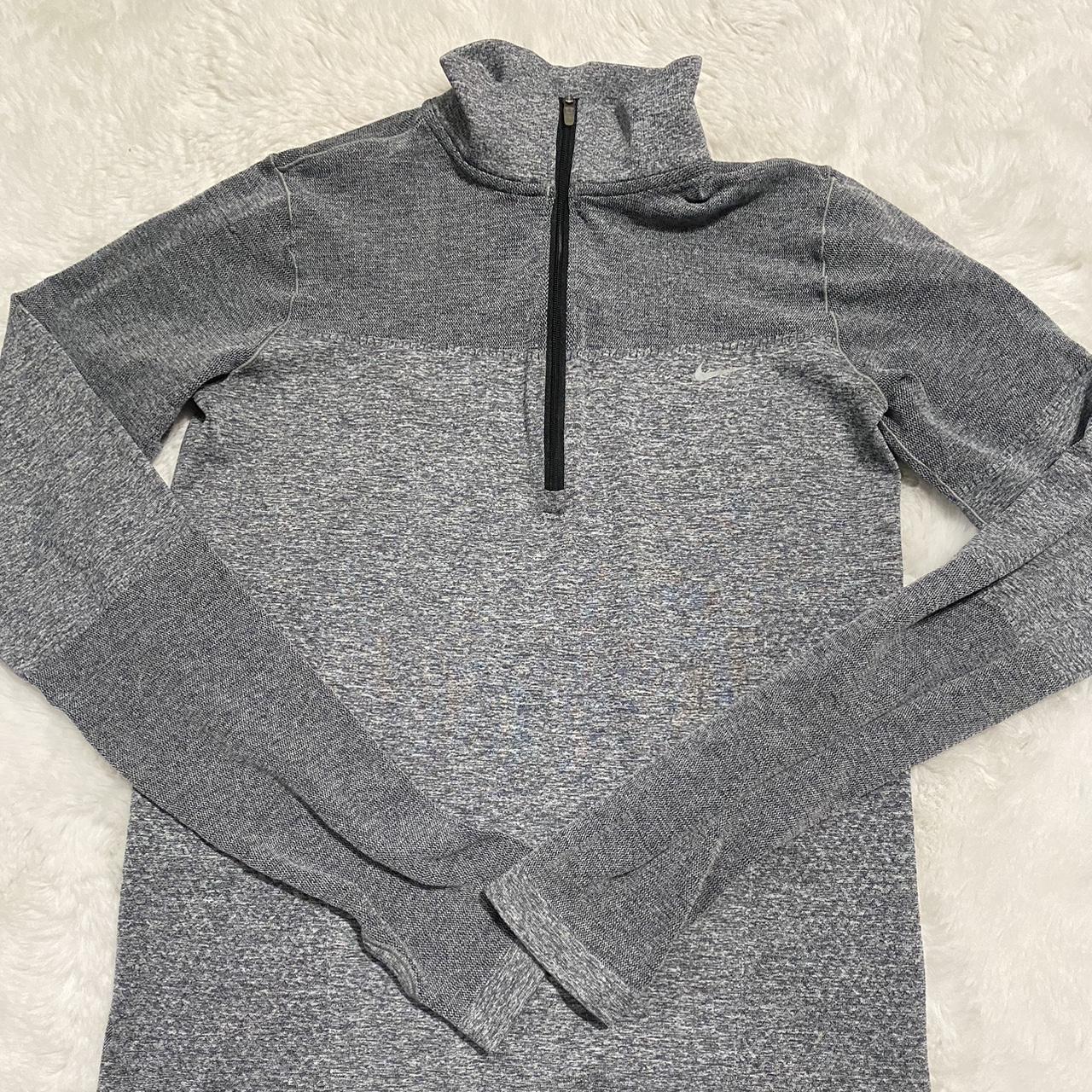 Grey Nike Running Zip Up - size medium - worn once!... - Depop
