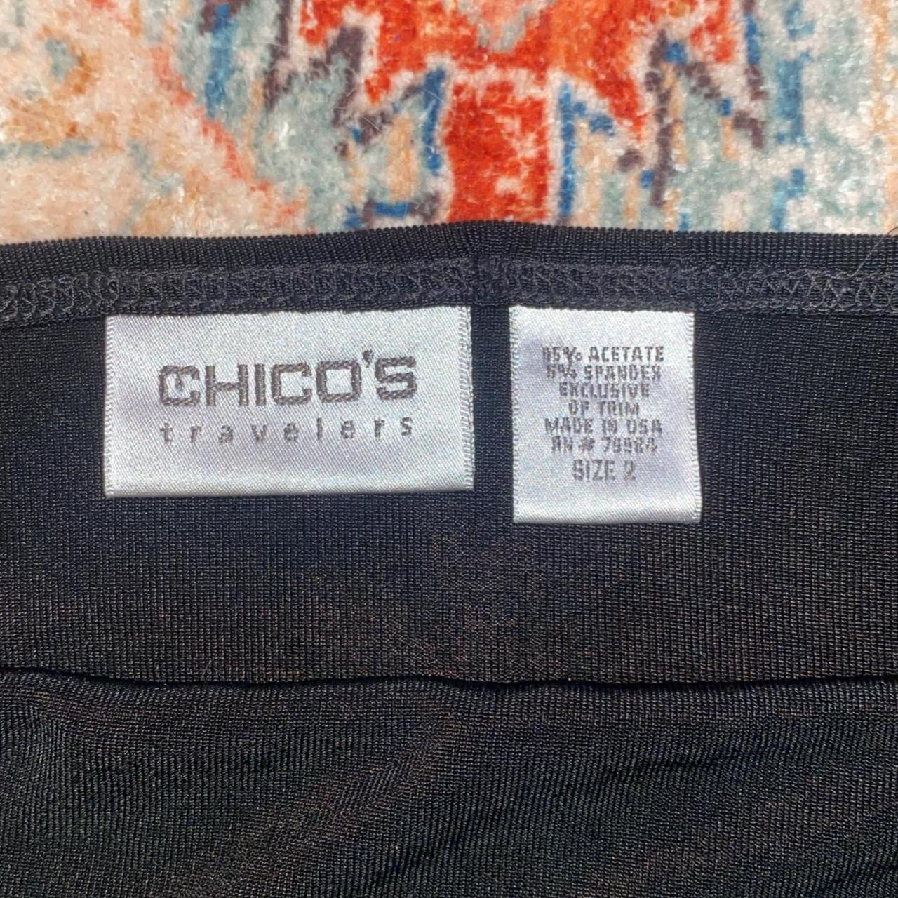 Chico’s size 2 black tank top breezy material fits... - Depop