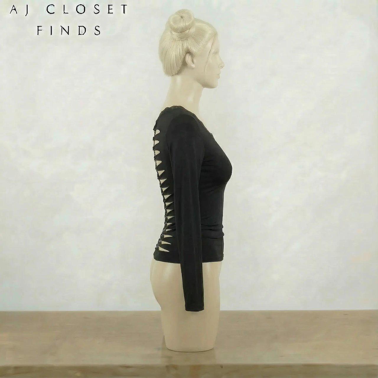 Black Lace Backless Ladder Long Sleeve Dark gothic... | Depop