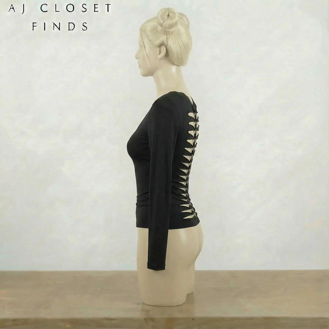 Black Lace Backless Ladder Long Sleeve Dark gothic... | Depop