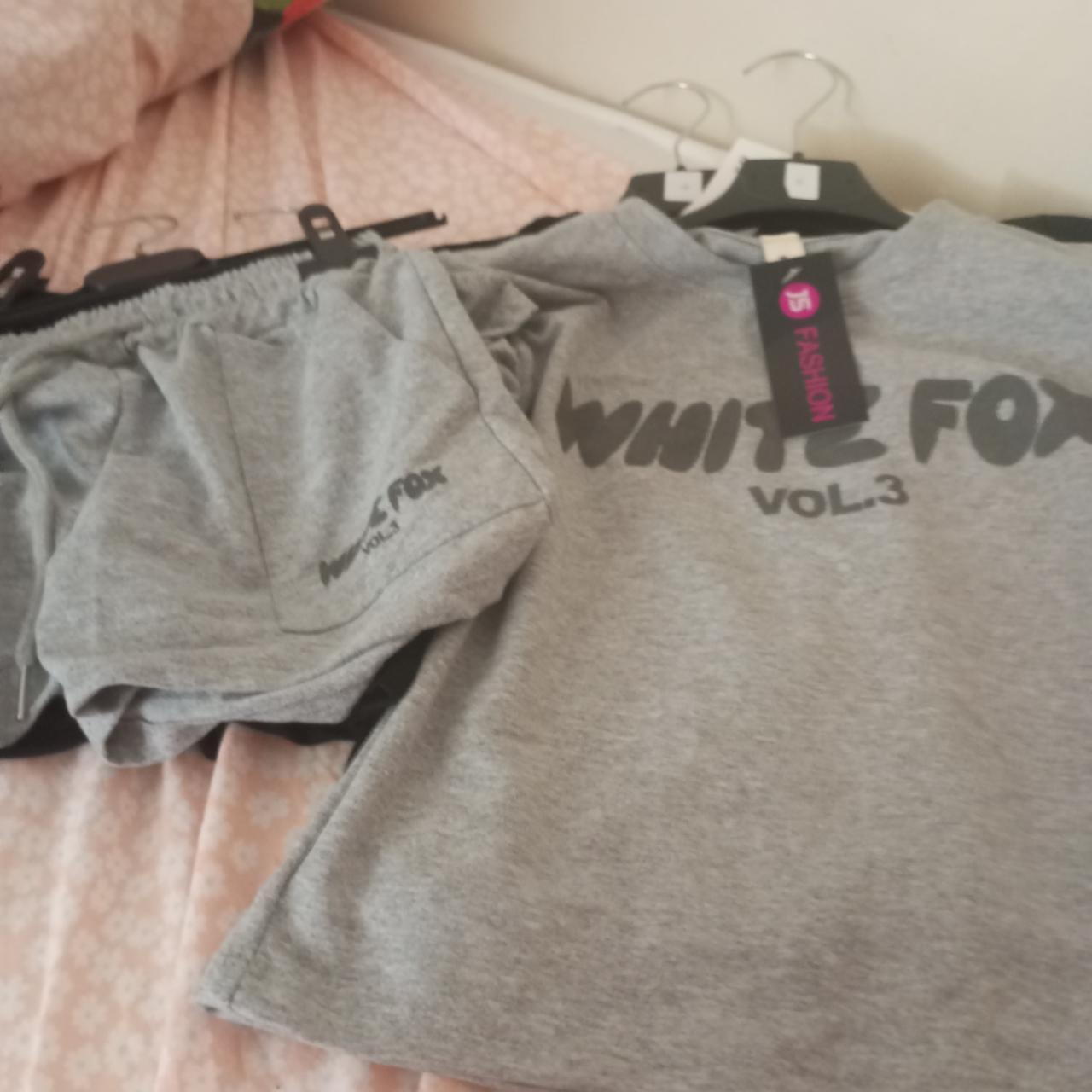 kids white fox 2 piece set mixed ages available - Depop