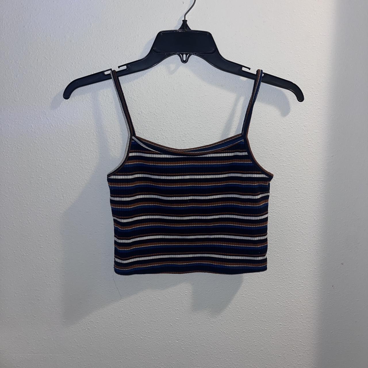 xs multicolored stripped tank top, only worn a few... - Depop
