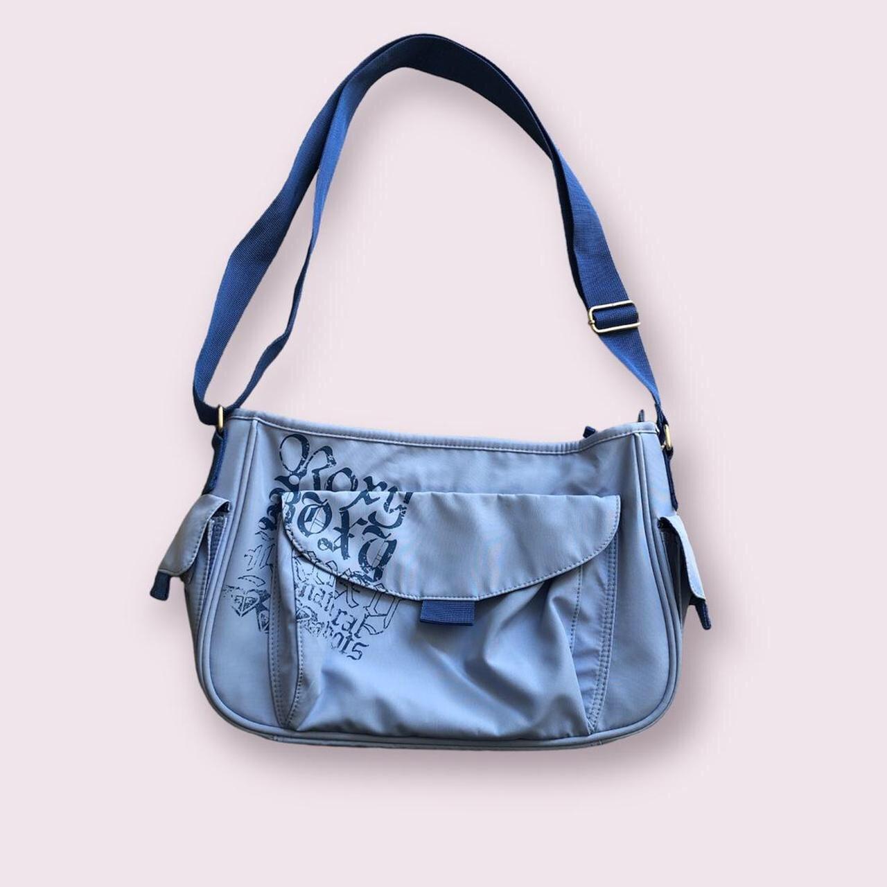 Early 2000s vintage Roxy cross body bag in blue with... - Depop
