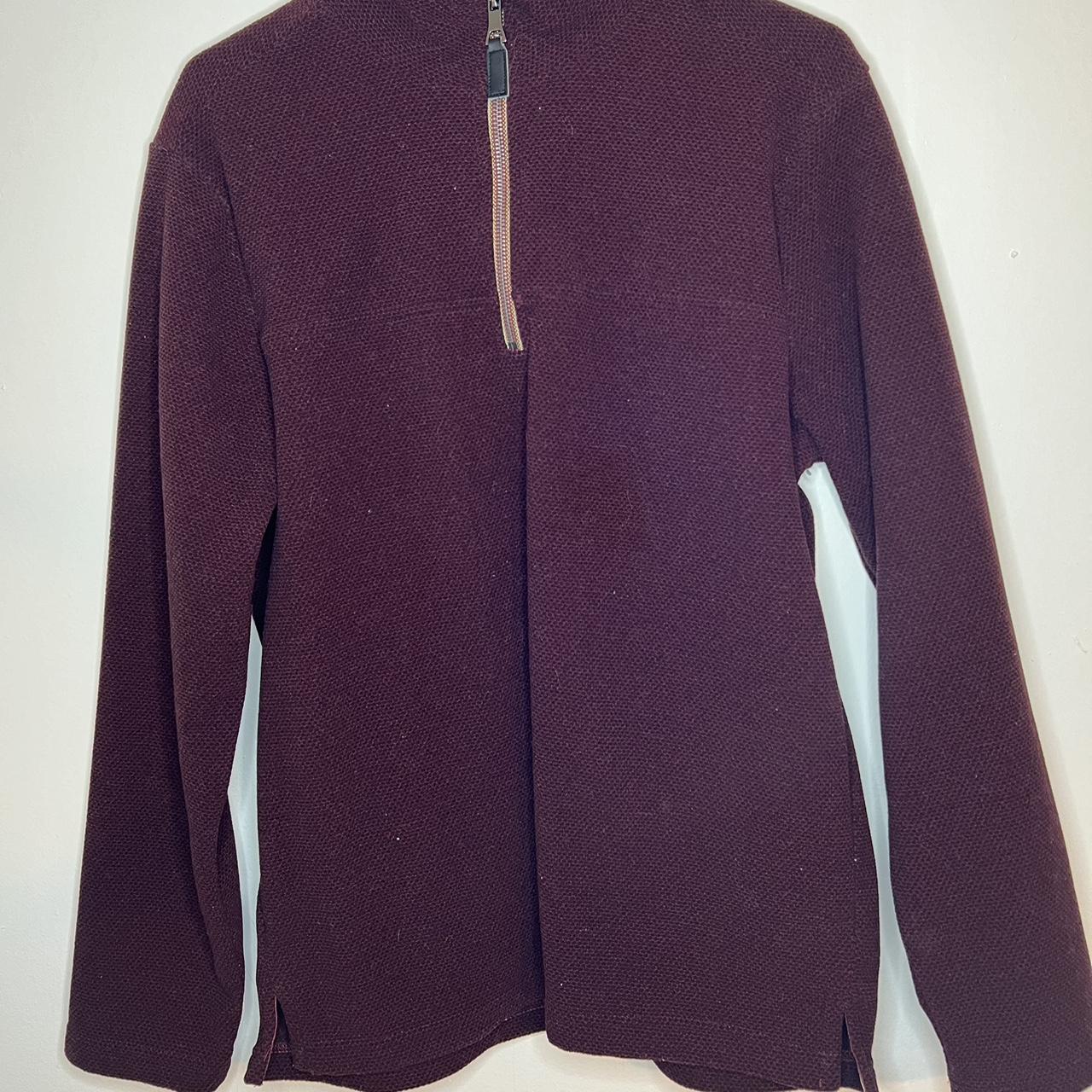 maroon quarter zip jacket - Depop