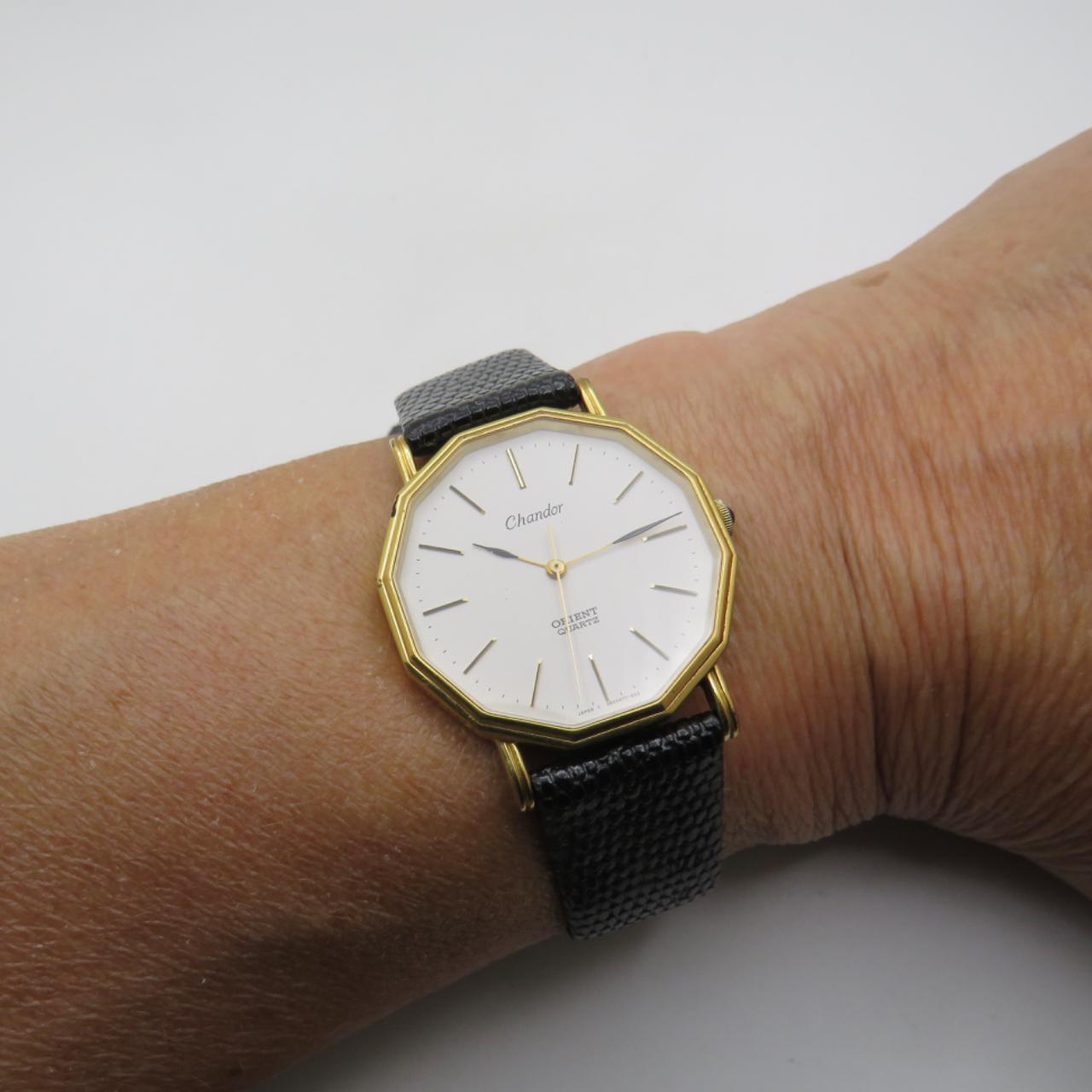 Vintage gold watch / orient chandor watch / gold... | Depop