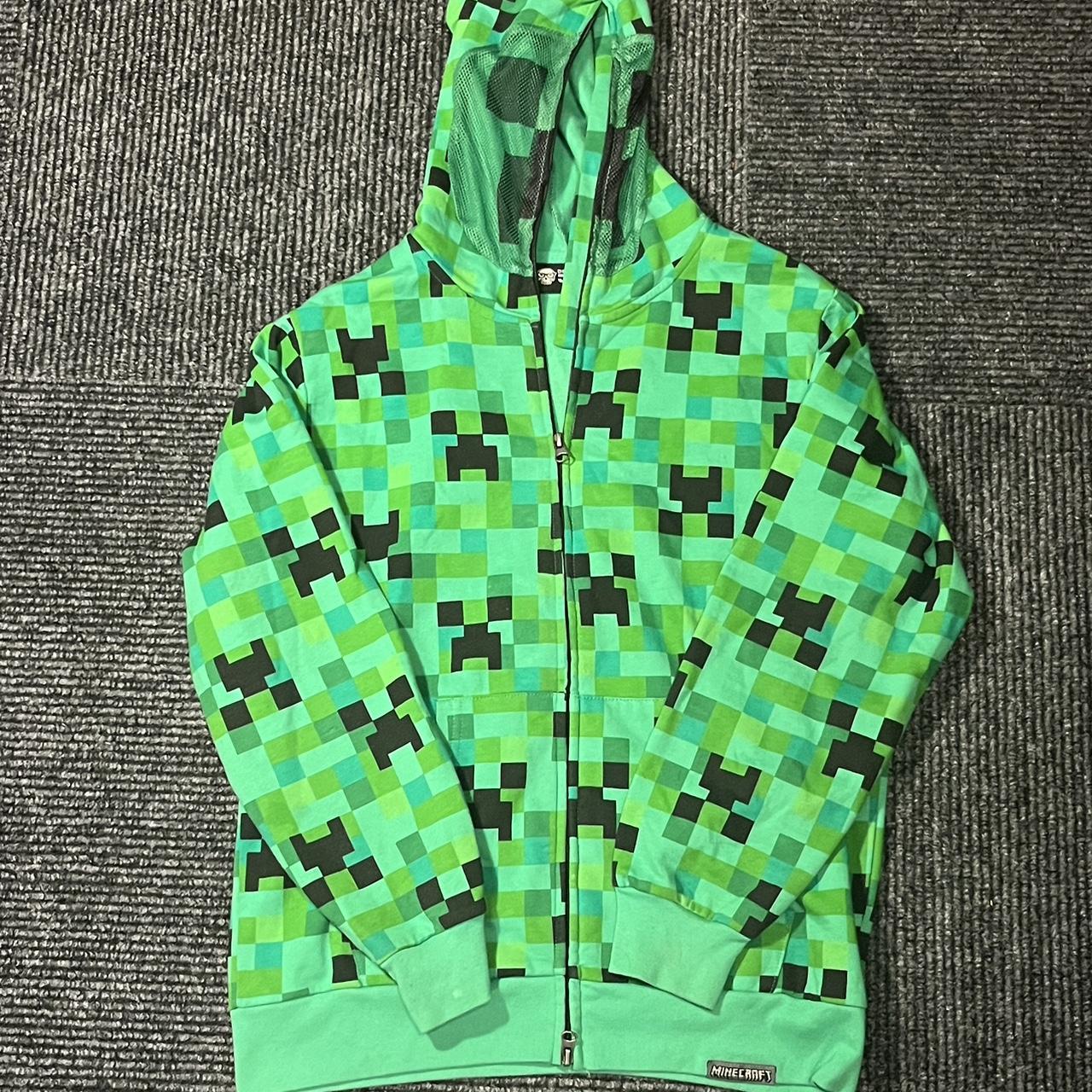 Creeper Costume Minecraft Boys Creeper Zip Up Hoodie Sizes- XS-XXL The Creeper
