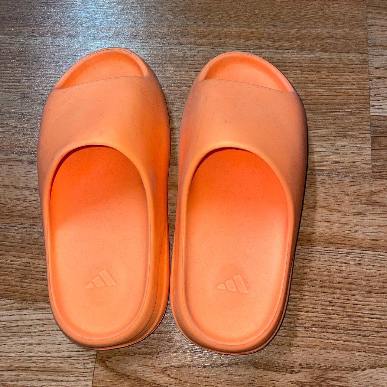 Yeezy Slides Enflame Orange (Size 7 Women, 5.5 Men) - Depop