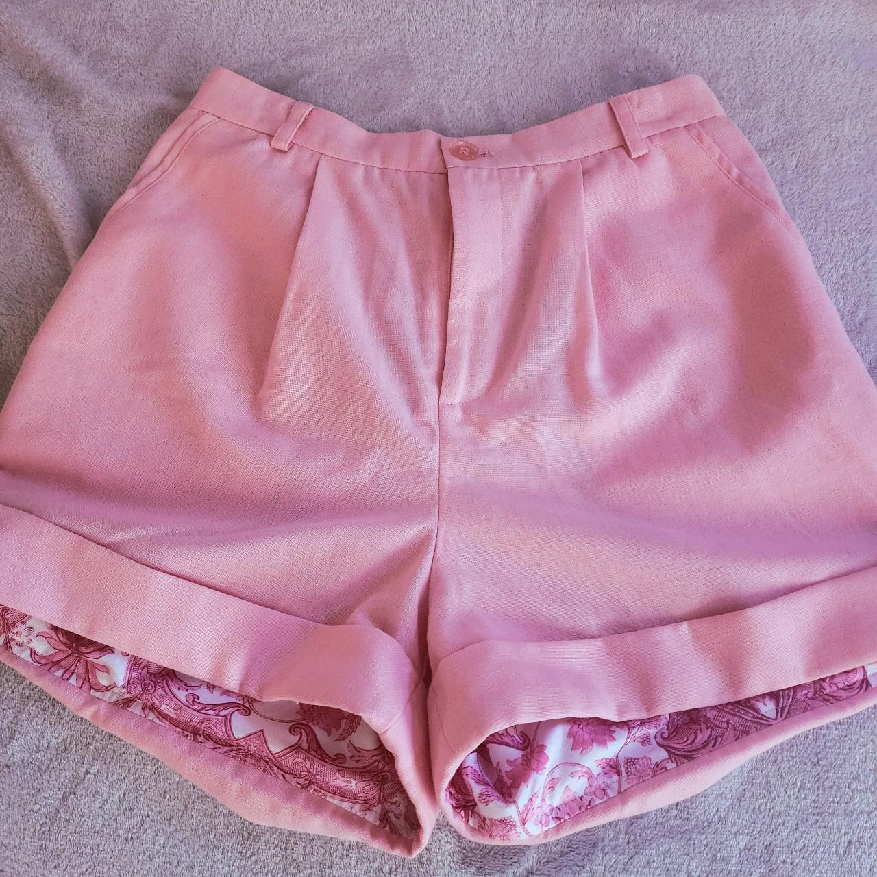 Blackmilk Pink Shorts Satin Floral Insert Size 12... - Depop