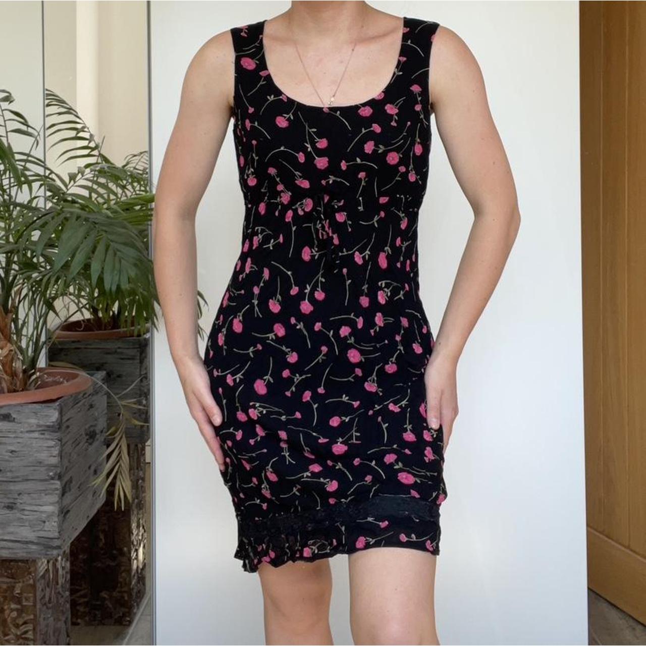 Principles Women's Black and Pink Dress | Depop