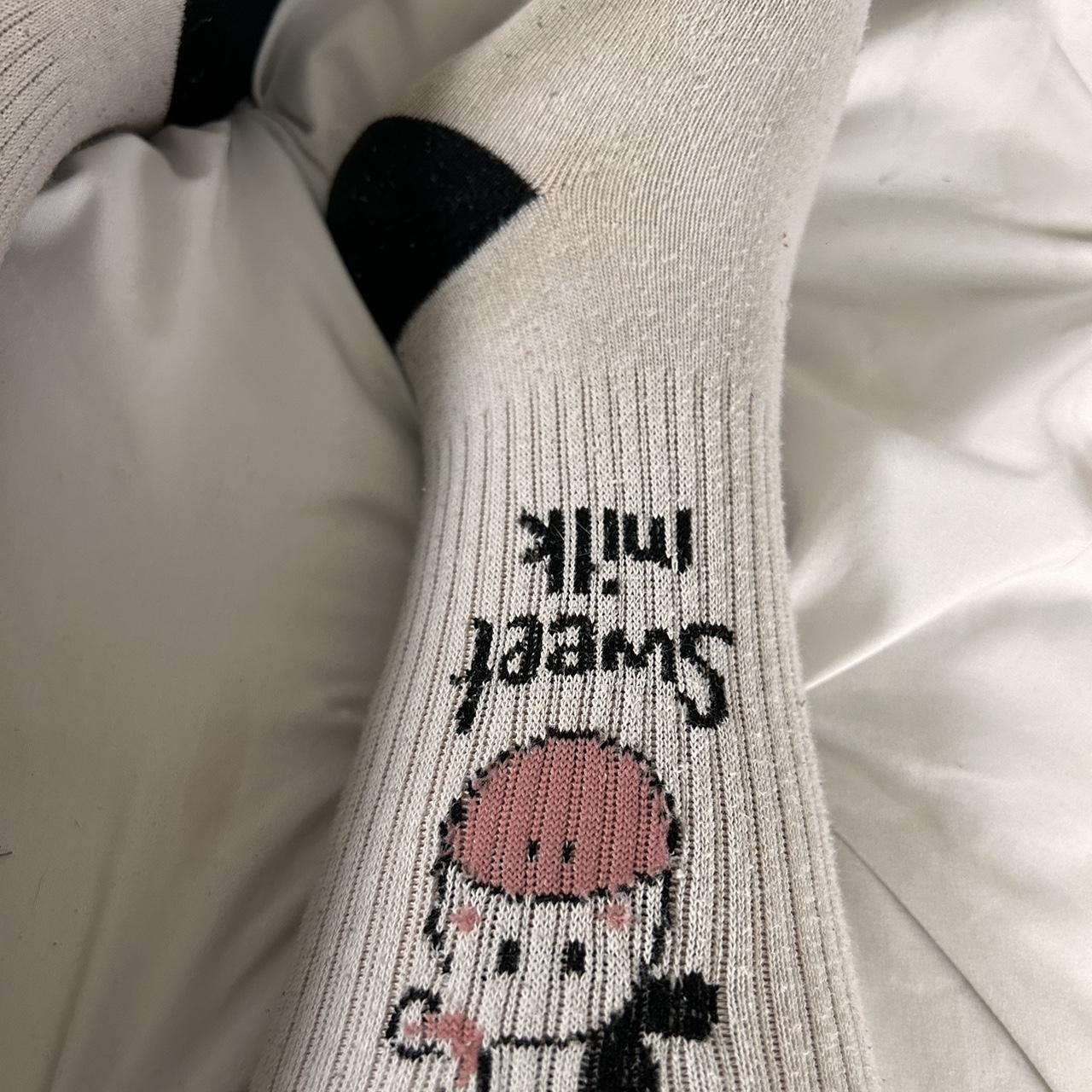 “Sweet milk” cow socks have worn a couple times but... - Depop