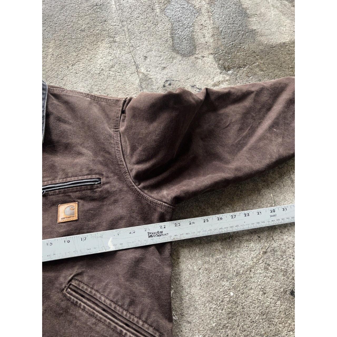 Vintage Carhartt Detroit Jacket J97 DKB Medium Faded... - Depop