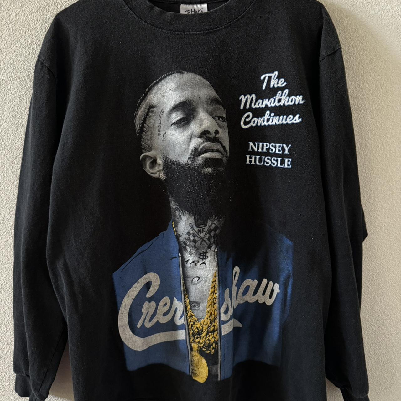 Selling a Nipsey Hustle Long Skeeve Shirt Size L.... - Depop