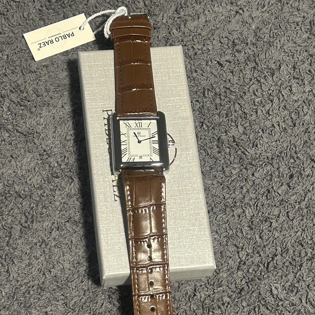 Pablo Raez Brown Leather Watch New never used... - Depop