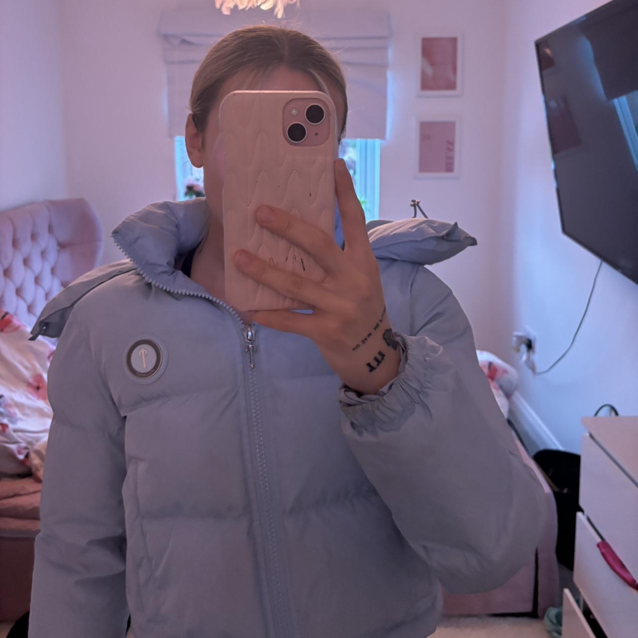 ice blue trap star coat a few marks not noticeable... - Depop