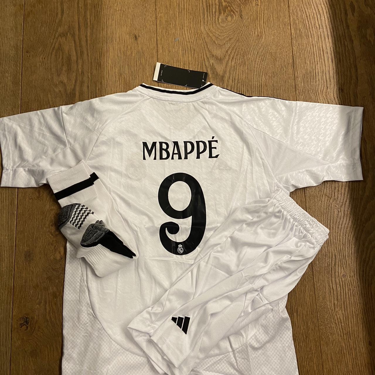 Real Madrid - Mbappe kids full kit Ages 8-10,... - Depop