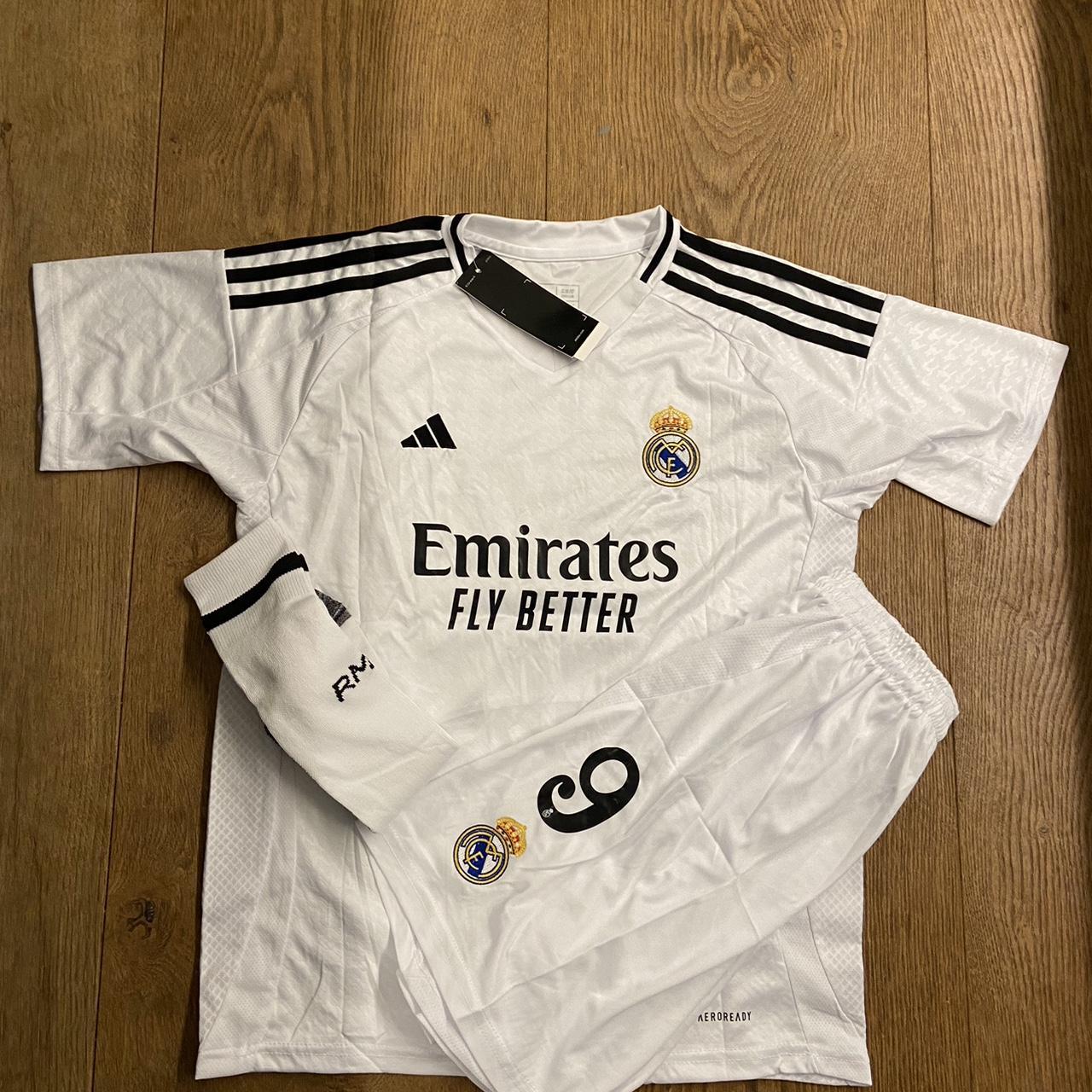Real Madrid - Mbappe kids full kit Ages 8-10,... - Depop
