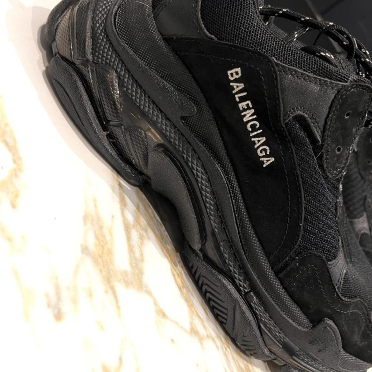 Balenciaga black trainers gummy sole size 9 - Depop