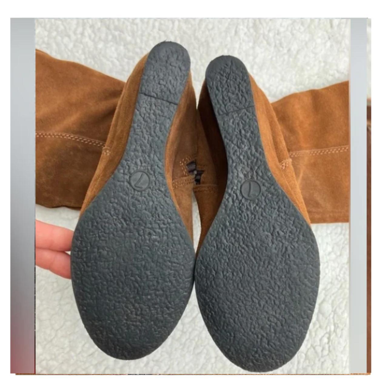 Merona Brown Suede Leather Knee High Fashion Boots... - Depop