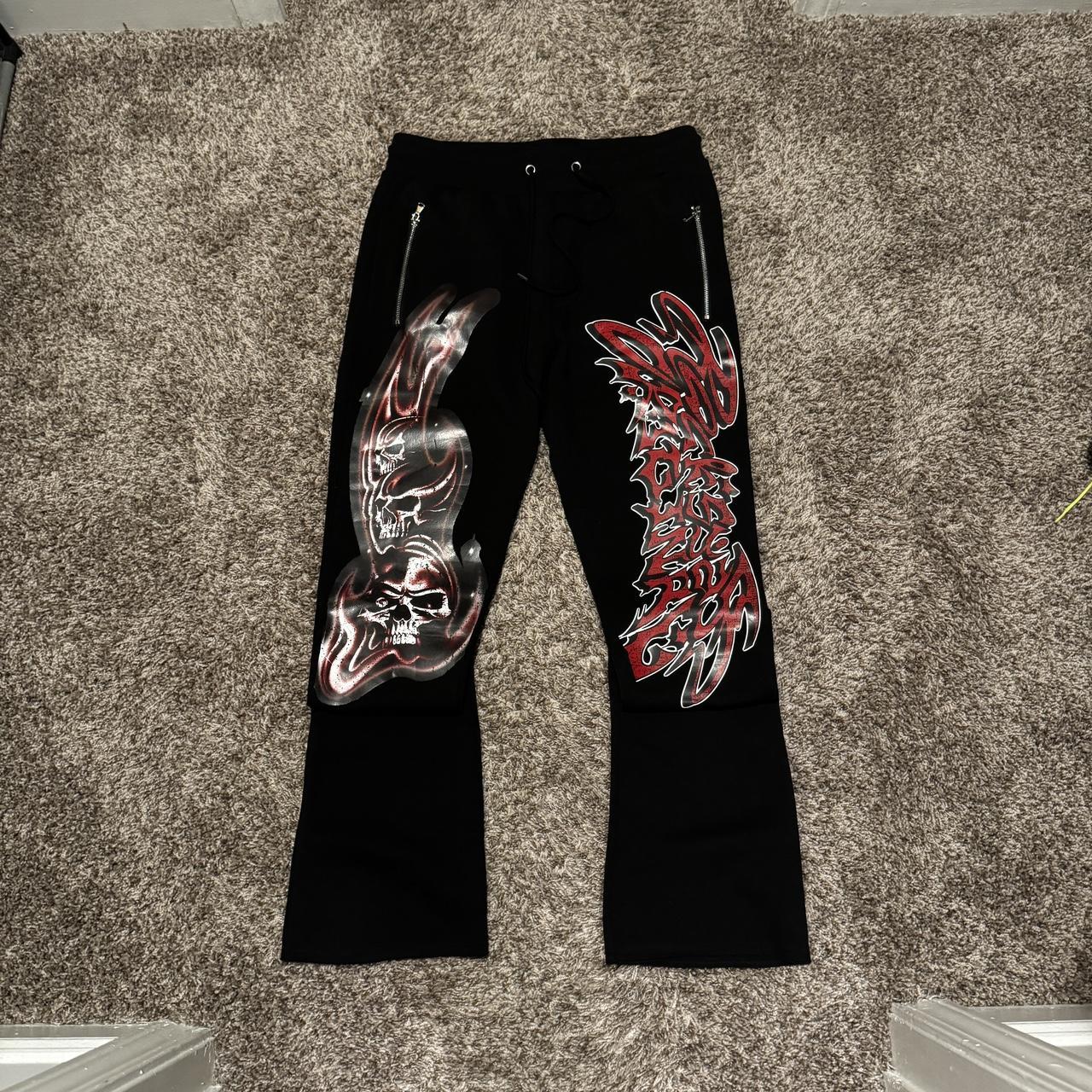 Flared Stacked Sweat Pants #stacked #flared... - Depop