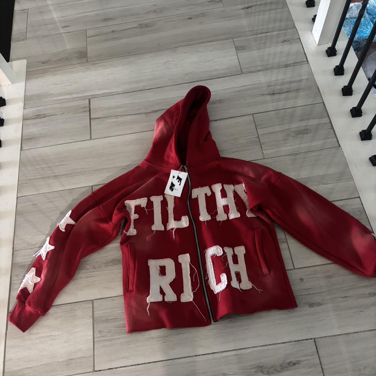 Filthy Rich Hoodie, Crop/Boxy Fit , Size Small .... - Depop