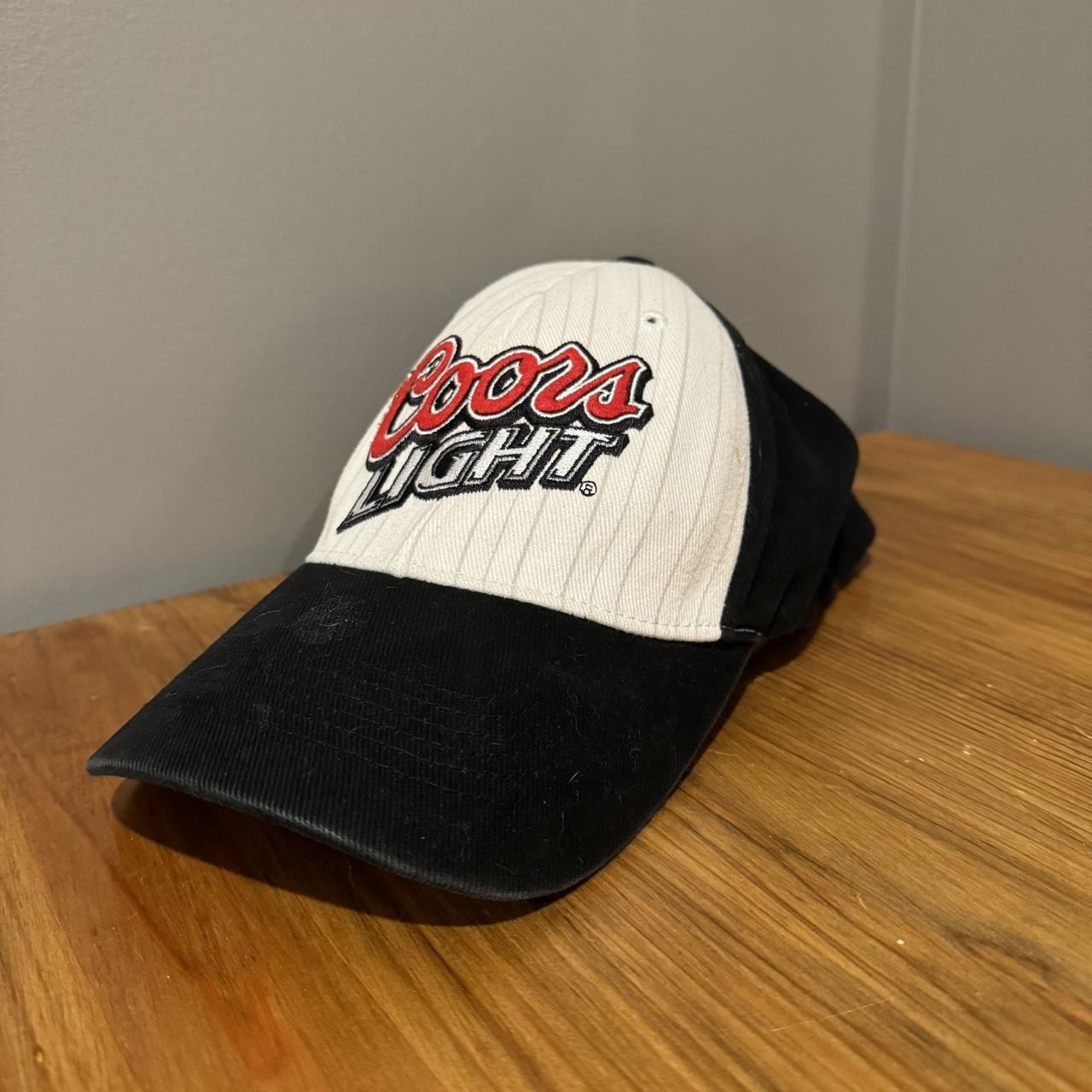 vintage black and white coors light cap- “one size... - Depop