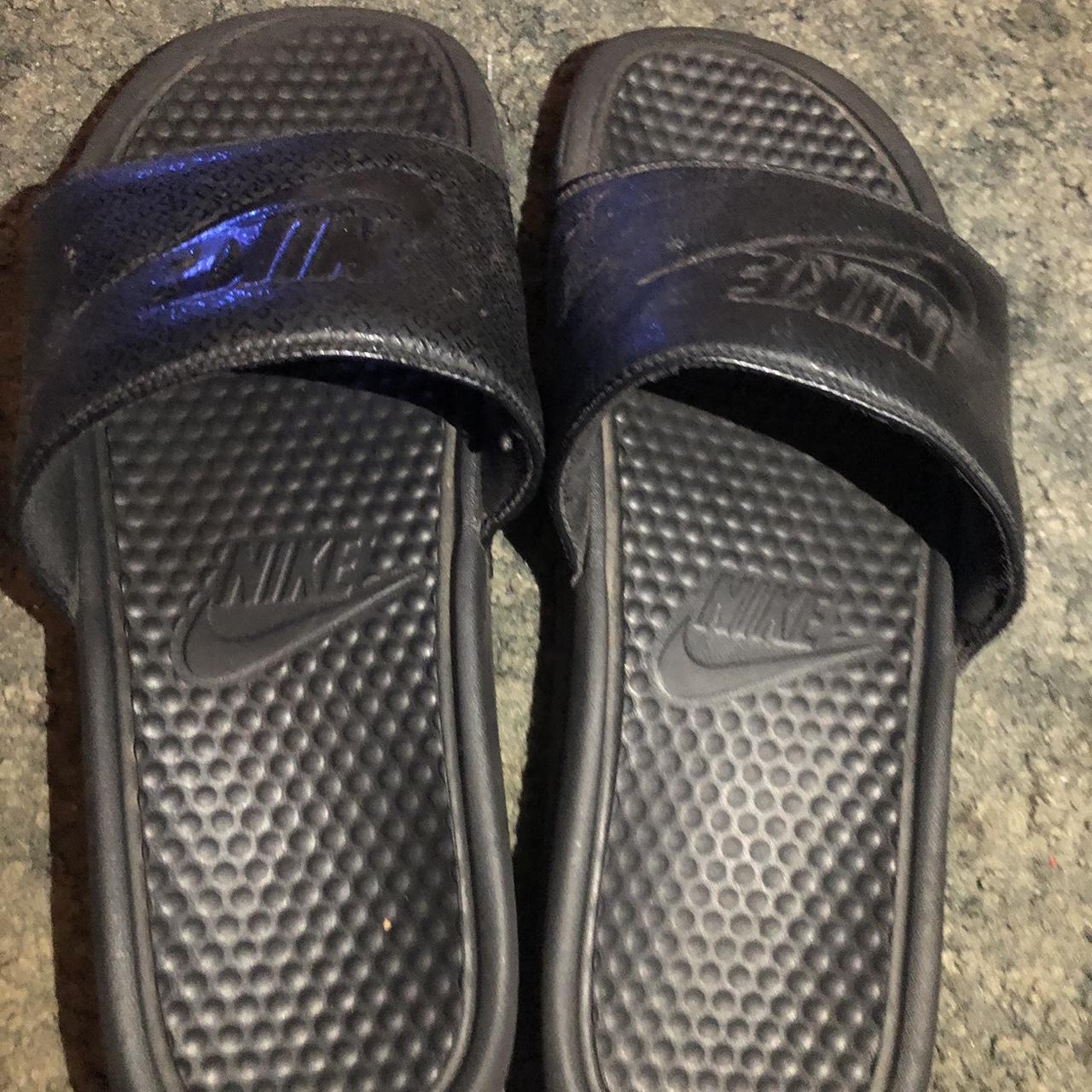 Black Nike slides - Depop