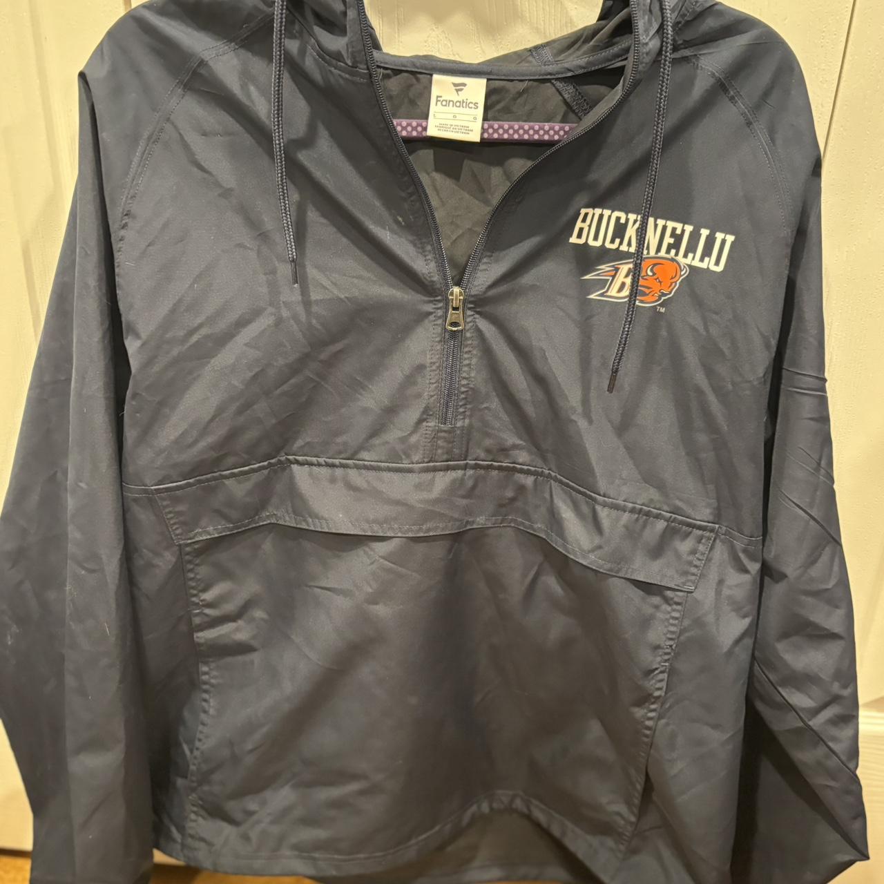 Navy Bucknell University windbreaker... | Depop