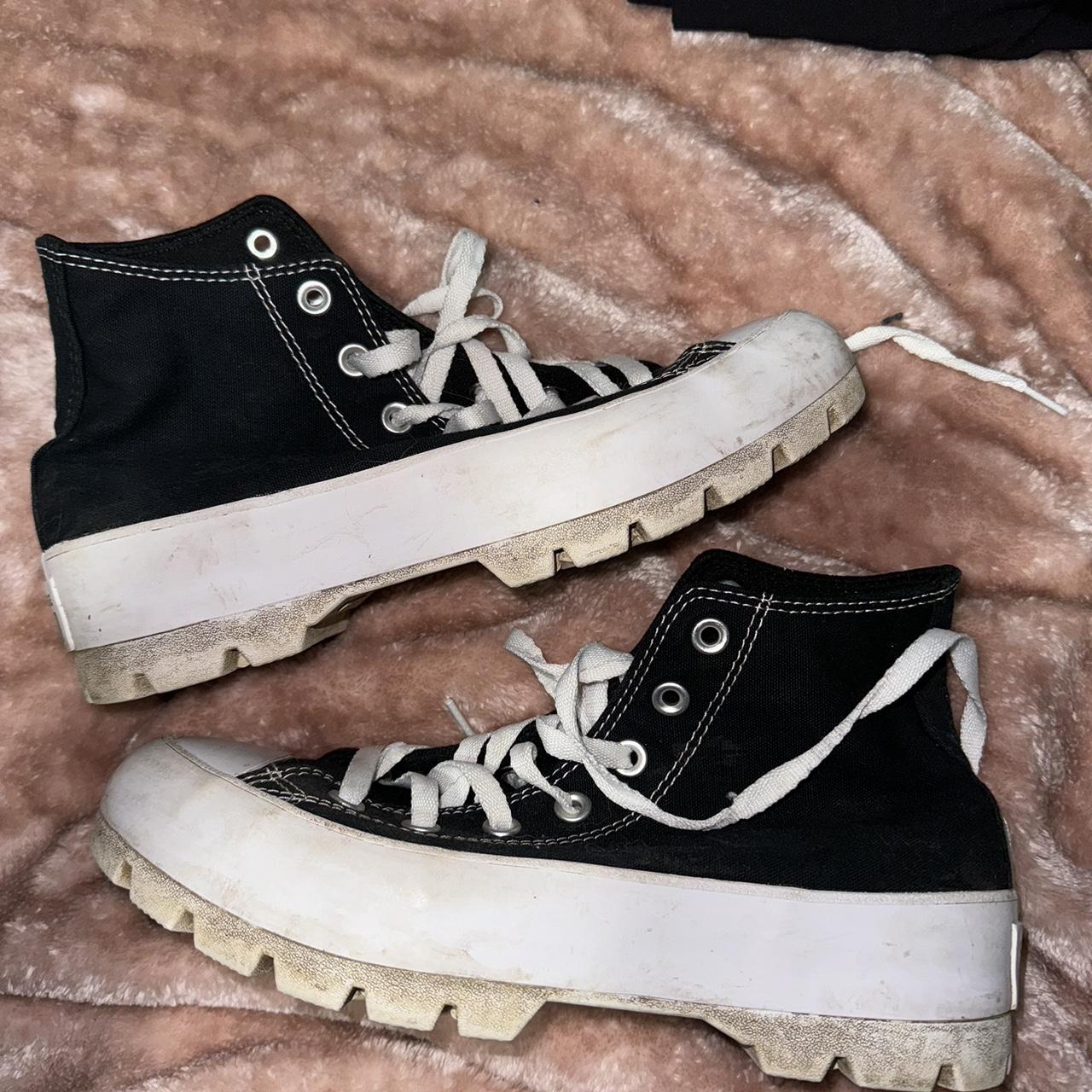 Black Chunky Converse! Keep in mind converse run a... - Depop