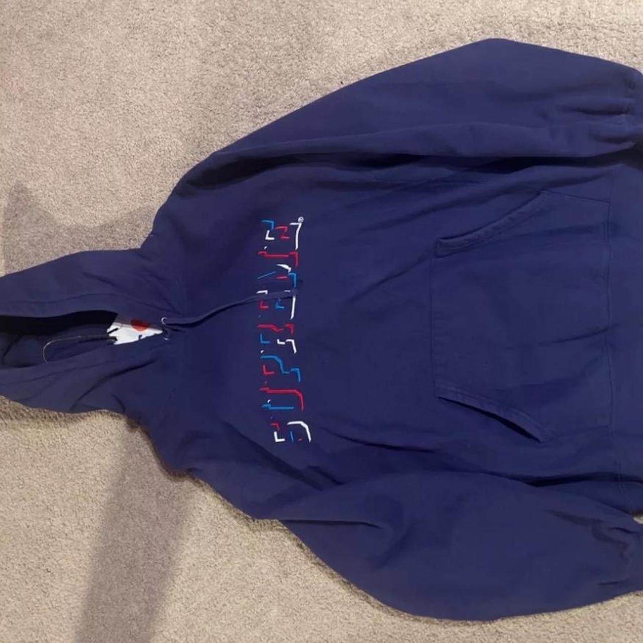 dark blue supreme hoodie - Depop