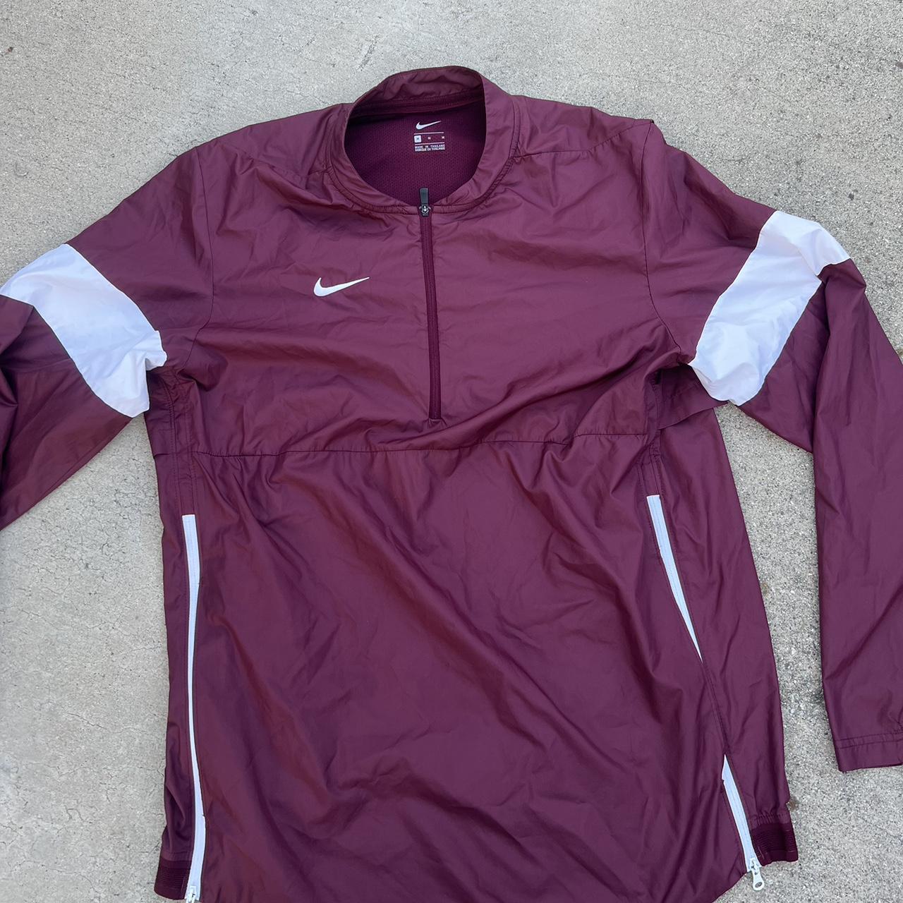 Women’s Nike maroon windbreaker quarter zip size medium - Depop