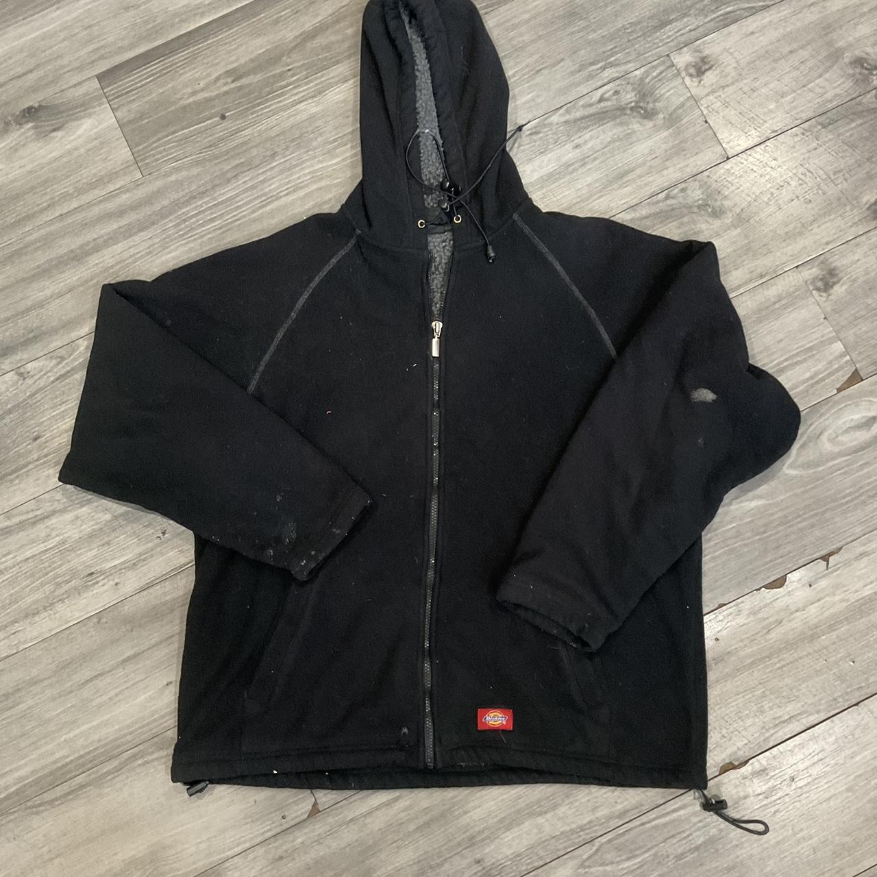 Dickies black & grey fleece lined jacket size: large - Depop