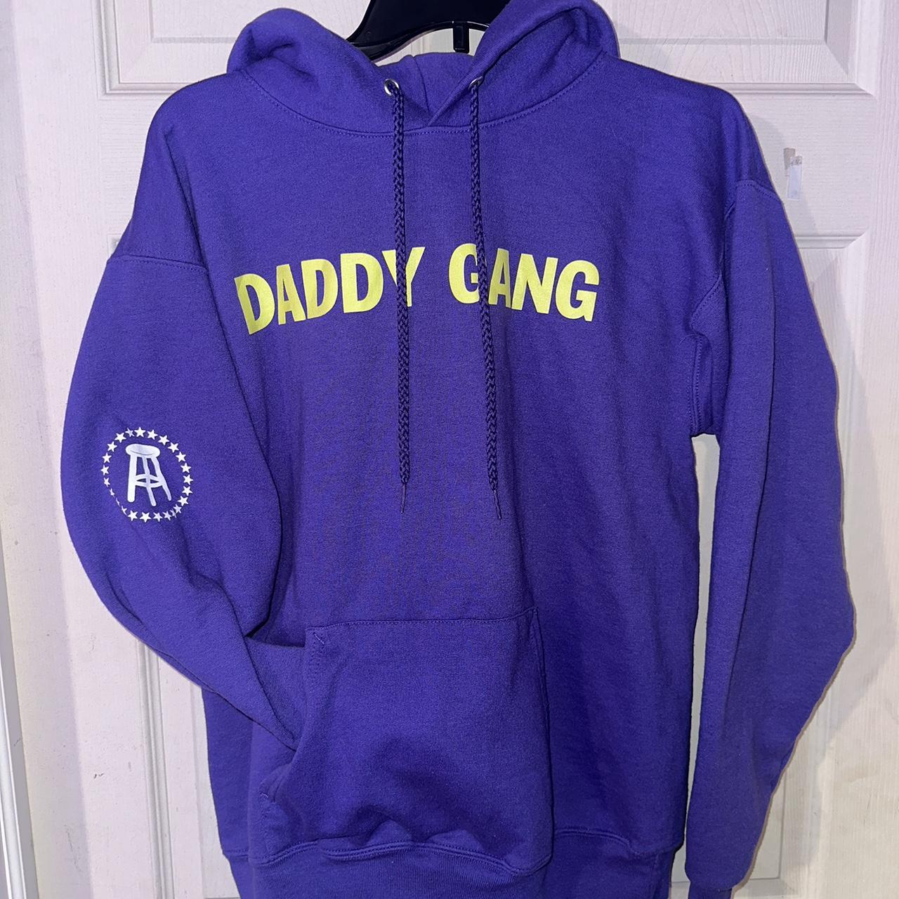 Purple and yellow Daddy Gang hoodie #barstool | Depop