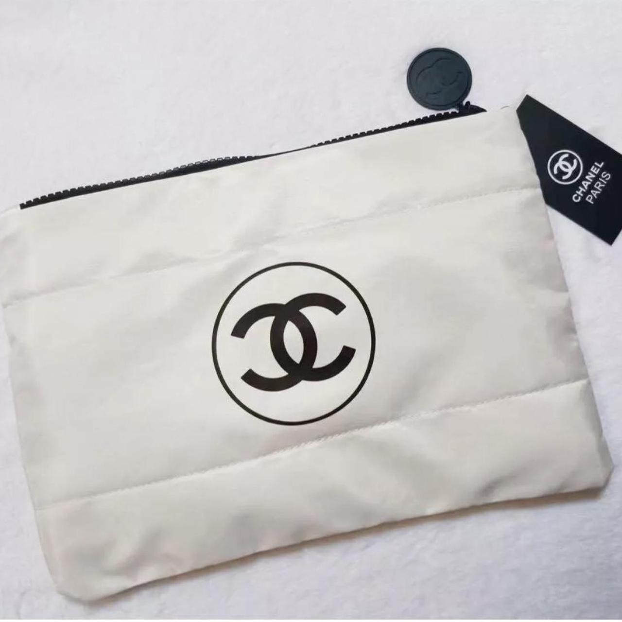 Chanel Beauty Gift White Puffy Makeup Pouch Clutch... - Depop
