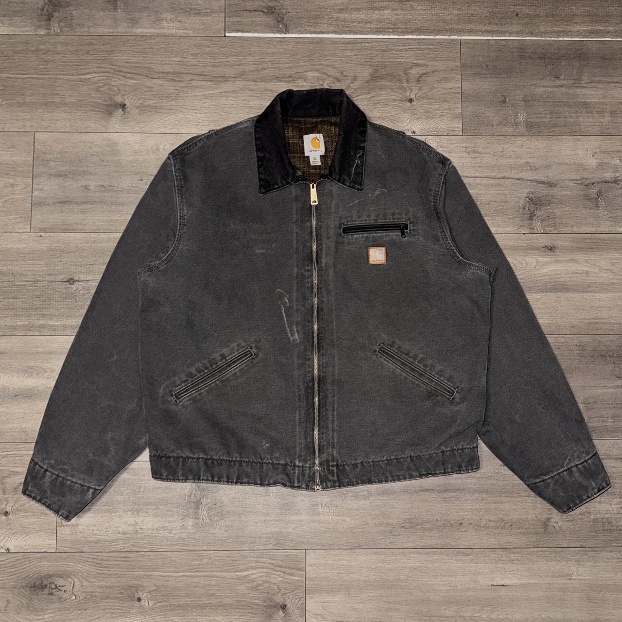 Vintage J97 GVL Carhartt Detroit Jacket Gray Men’s... | Depop