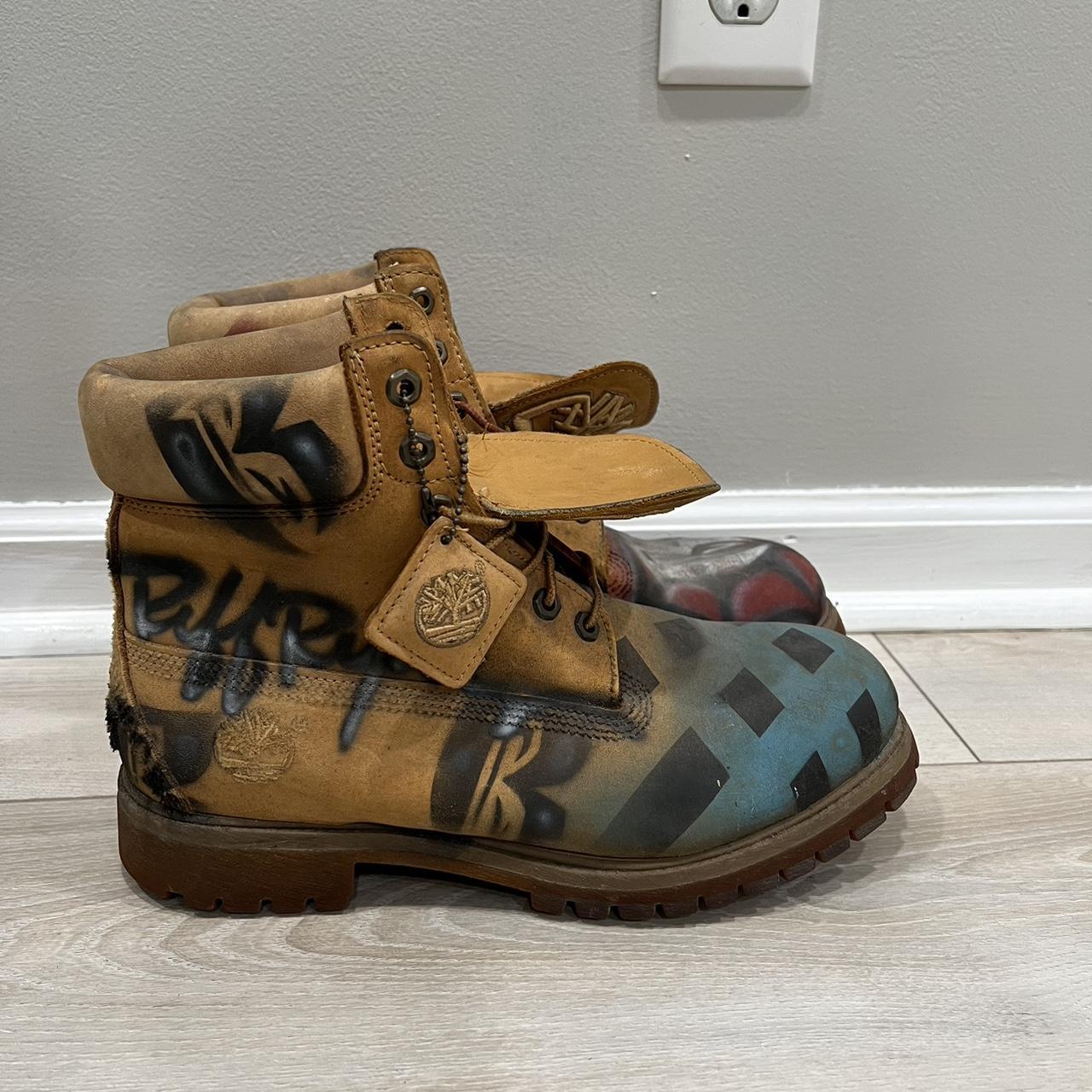 personalized fye timberland boots #vintage... - Depop